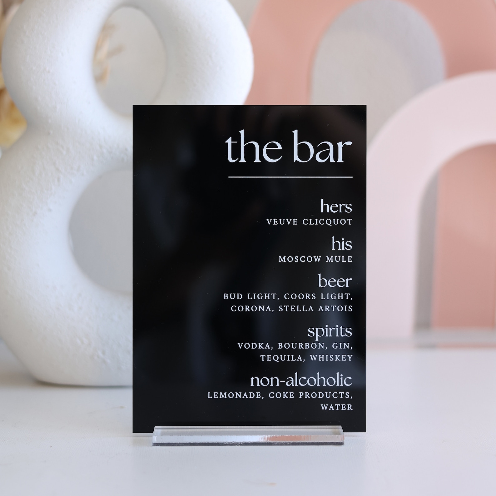 Custom Acrylic Bar Menu Sign, Wedding Bar Menu Sign, Drink Menu Wedding ...