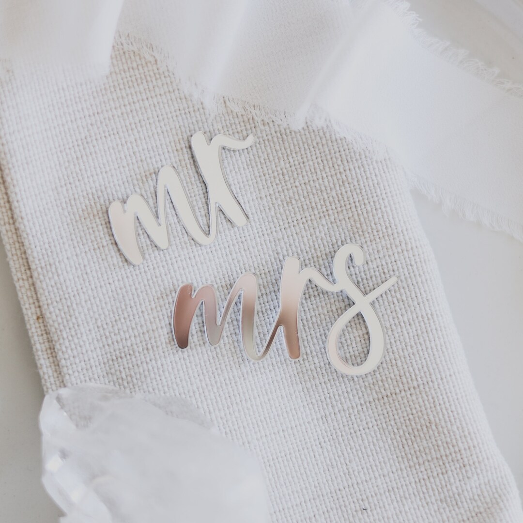 Mr & Mrs Table Placement Setting Signs - Bride and Groom Table Setting ...