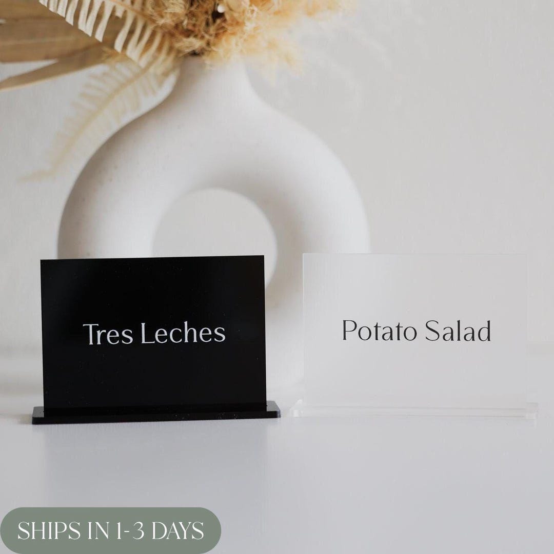 Acrylic Food Signs - Wedding Food Signs, Buffet - Custom Food Signs ...