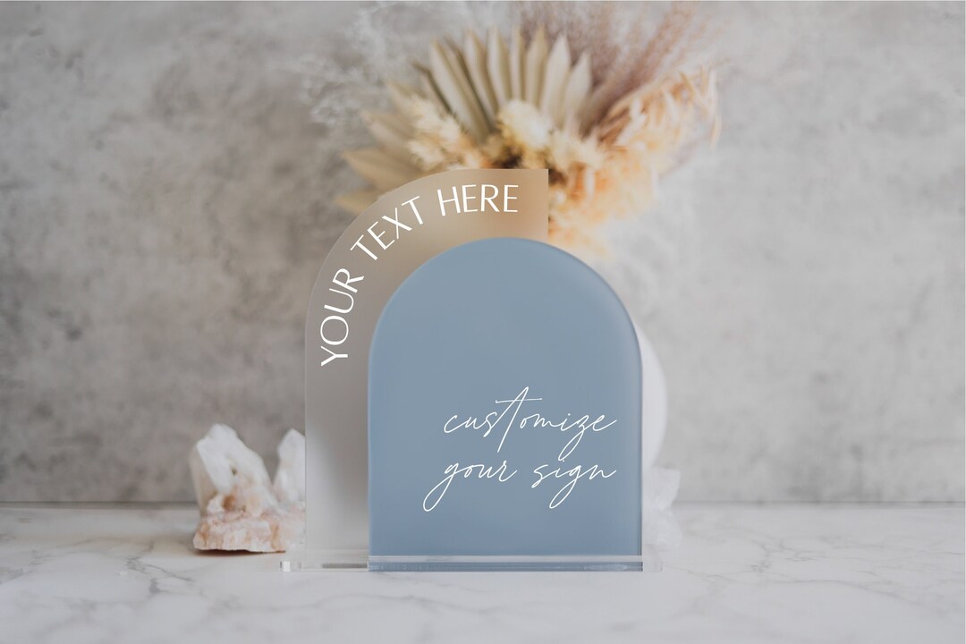 Double Arch Custom Text Acrylic Display Sign Wedding Sign Social Media ...