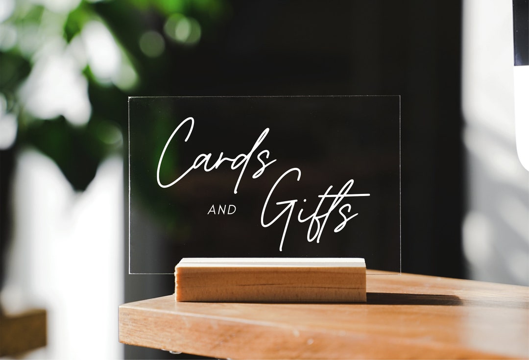 Cards & Gifts Table Sign Gift and Cards Sign Modern Script Acrylic ...