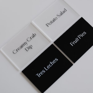 Acrylic Food Signs - Wedding Food Signs, Buffet - Custom Food Signs ...
