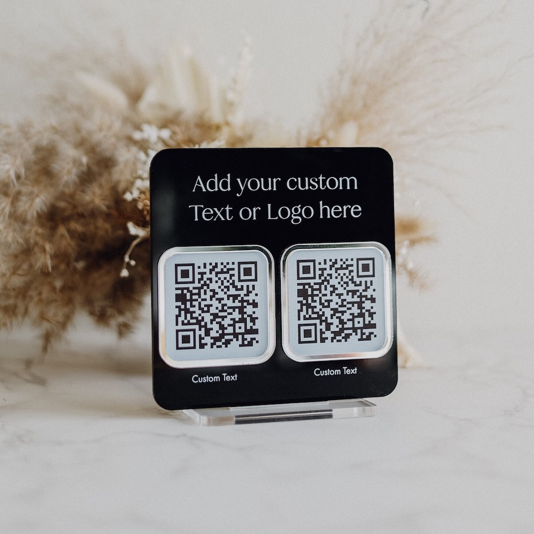 QR Code Sign With Base Christmas Gift - Scan to Pay Sign - Social Media ...