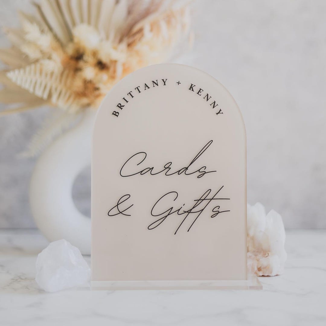 Cards & Gifts Arch Table Sign | Gift and Cards Sign | Modern Script ...