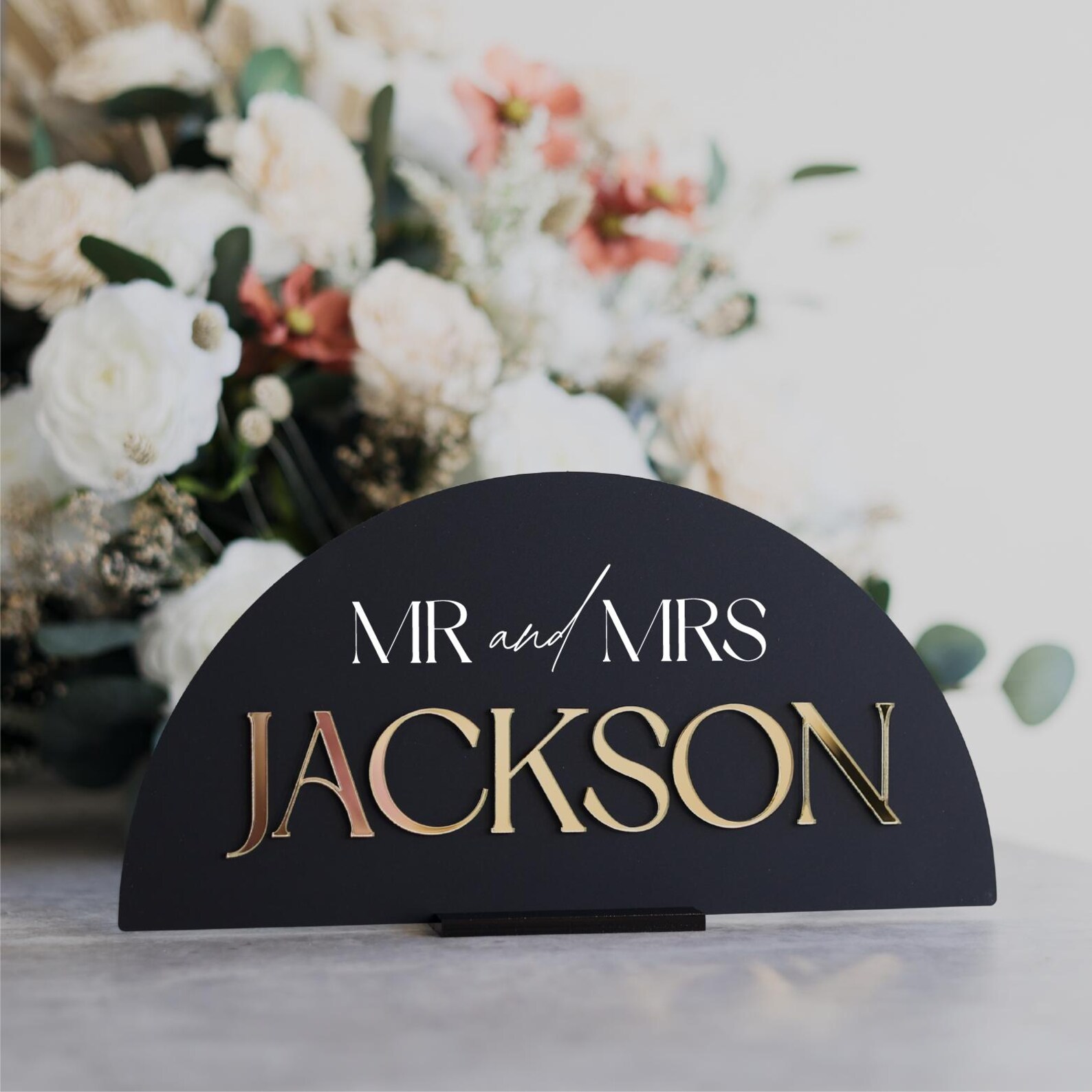 3D Arch Sweetheart Table Sign Acrylic - Mr Mrs Acrylic Sign for Head ...