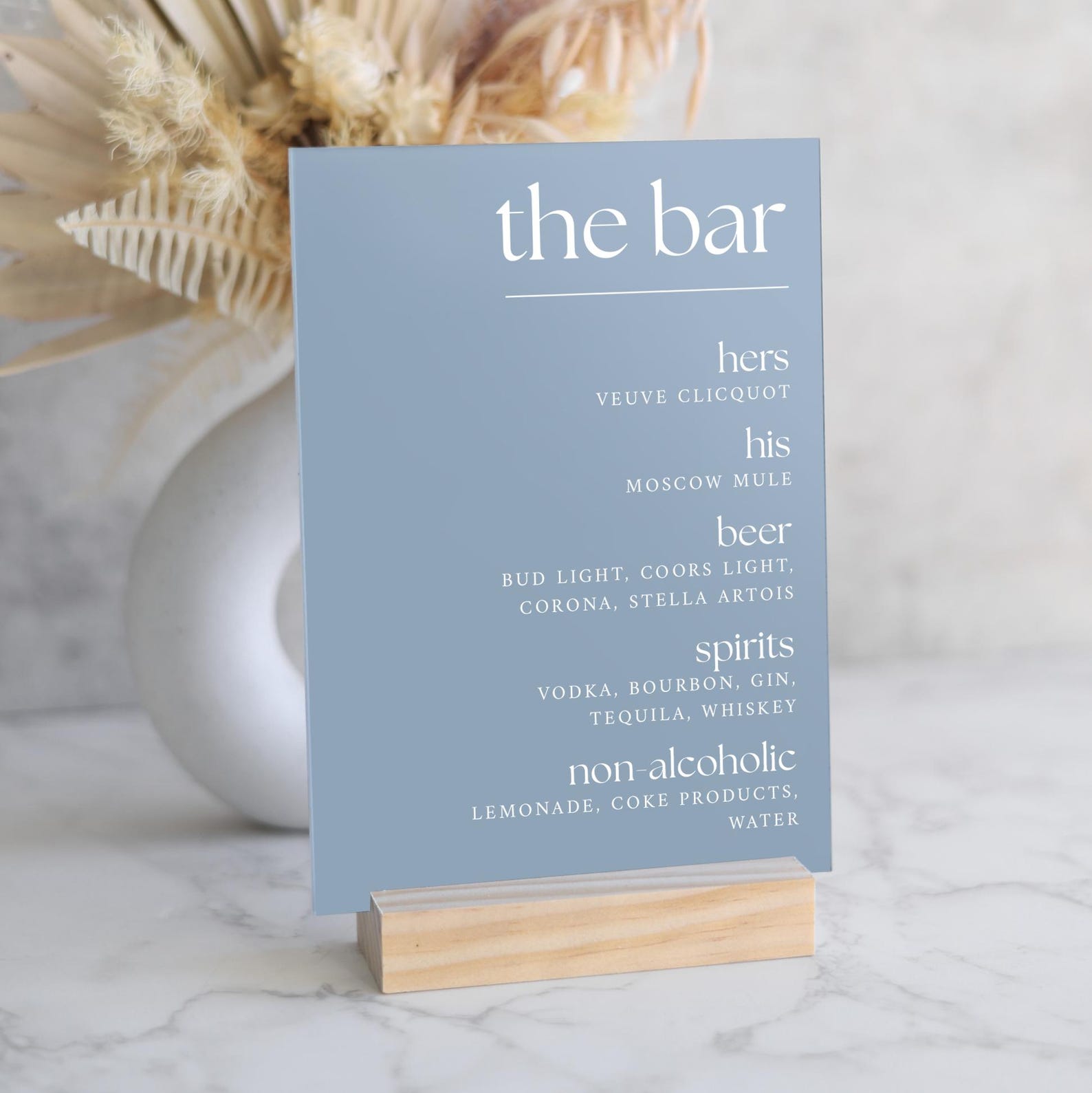Custom Acrylic Bar Menu Sign, Wedding Bar Menu Sign, Drink Menu Wedding ...