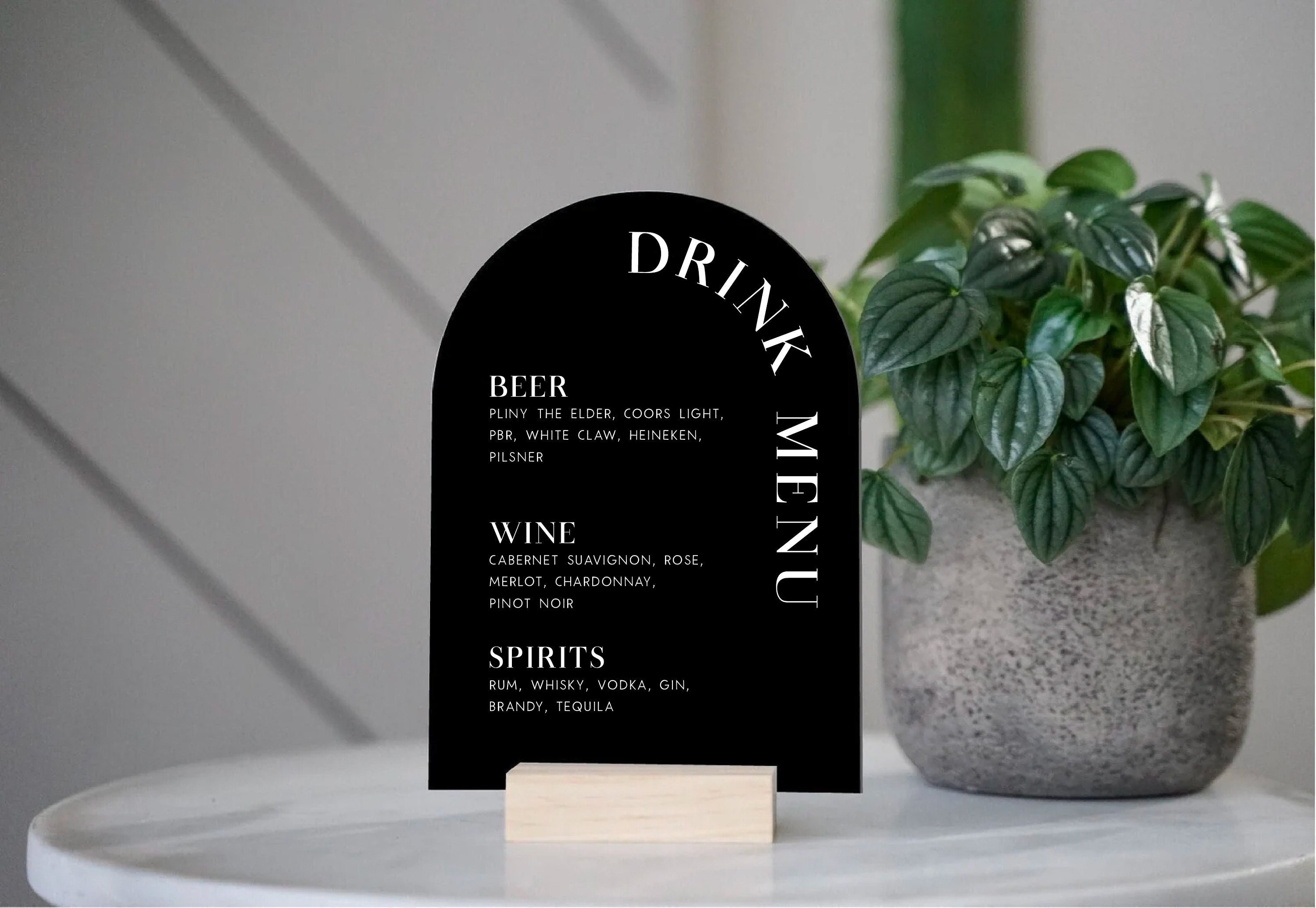 Drinks Menu Bar Menu Sign Personalized Drinks Custom - Etsy