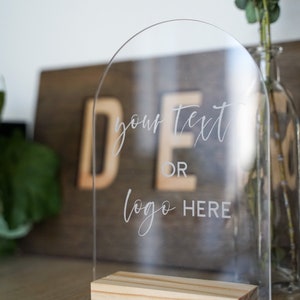 Custom Arch Acrylic Sign - Small Acrylic Business Signs - Laser ...