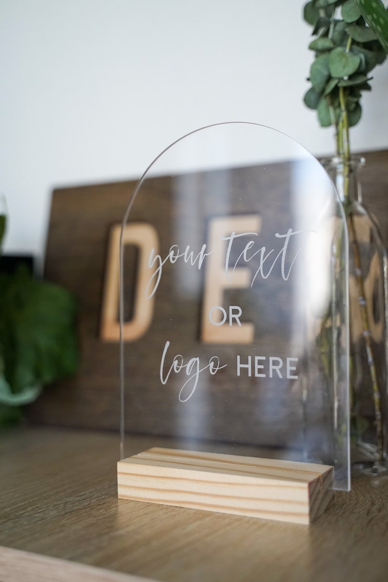 Custom Arch Acrylic Sign Small Acrylic Business Signs - Etsy