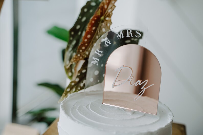 Mr & Mrs Arch Acrylic Cake Topper Double Modern Arch Cake - Etsy