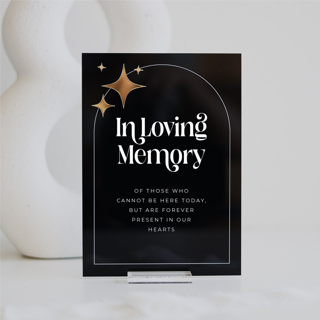 In Loving Memory Table Sign in Memory Wedding Sign Modern Script ...