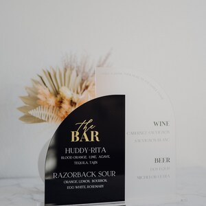 Double Arch Bar Menu Sign | Personalized Drinks | Custom Acrylic Bar ...