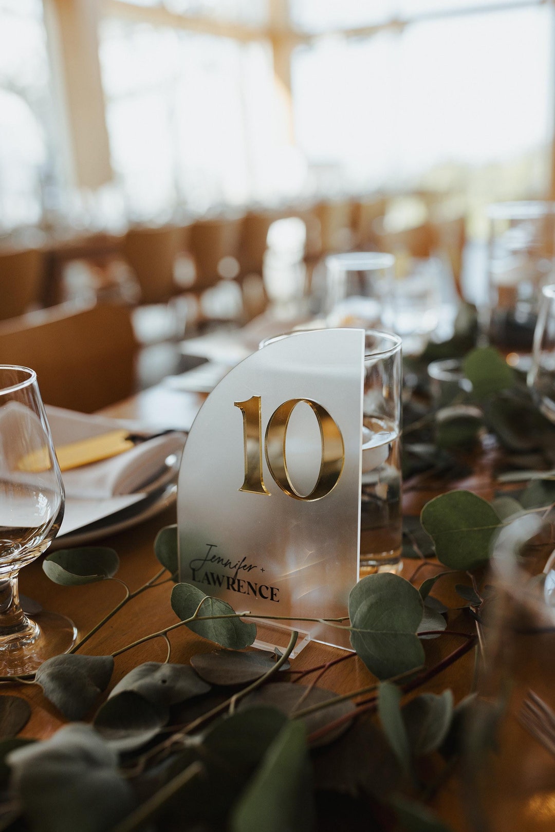 Half Arch Layered Luxe Acrylic Table Numbers - Wedding Table Numbers ...