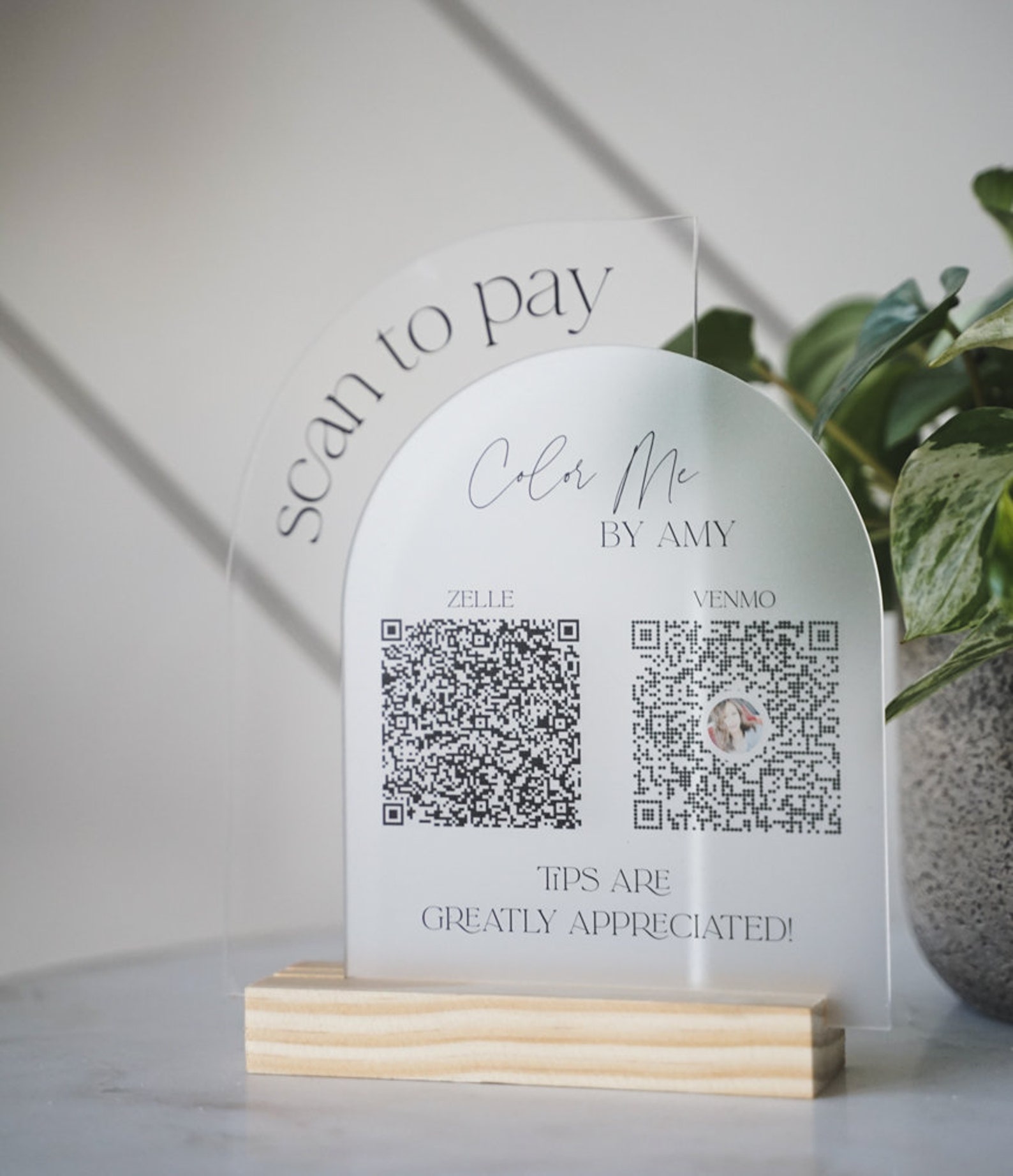 Double Arch QR Code Acrylic Display Sign Social Media Menu - Etsy Canada