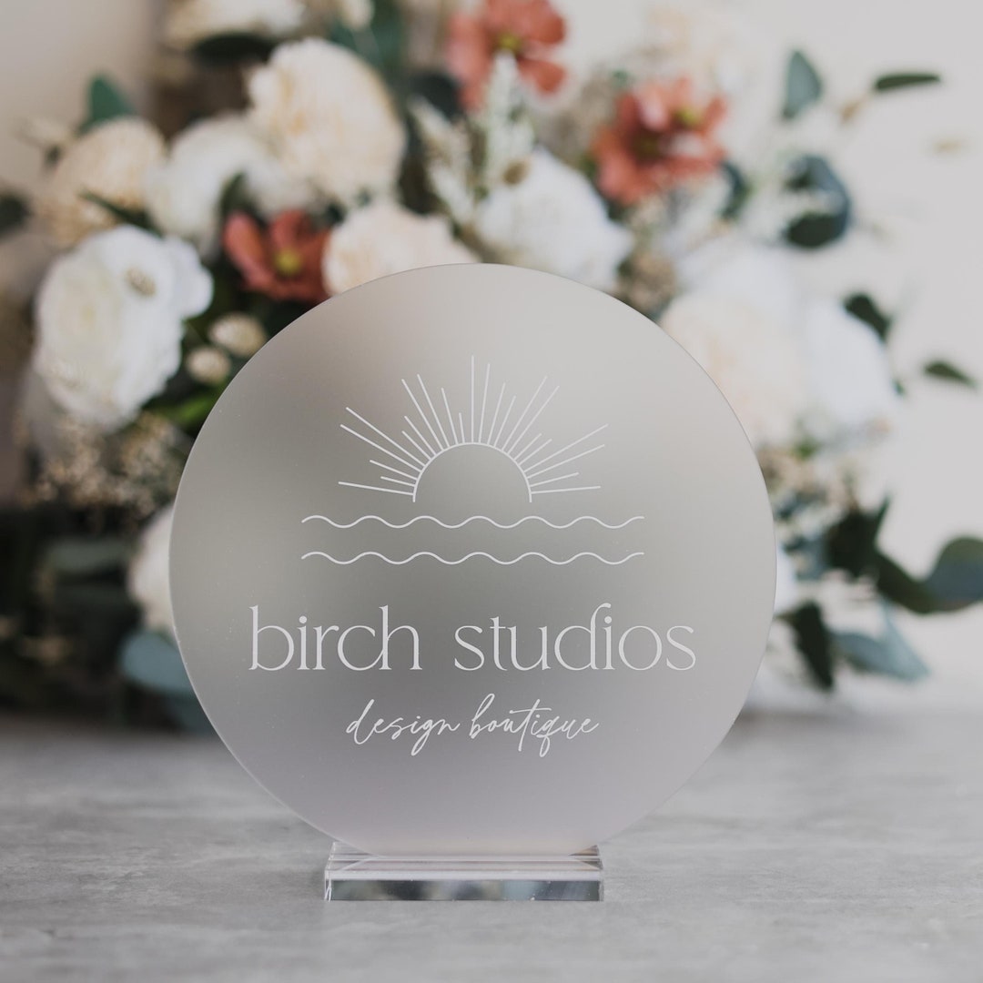 Custom Round Logo Acrylic Sign - Circle Logo Sign - Round Business Sign ...