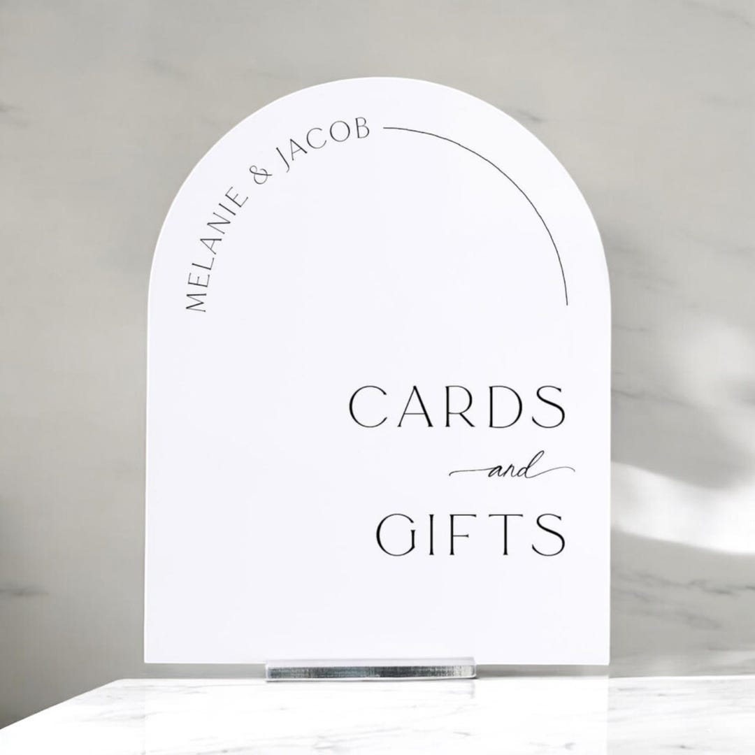 Cards & Gifts Arch Table Sign | Gift and Cards Sign | Modern Script ...