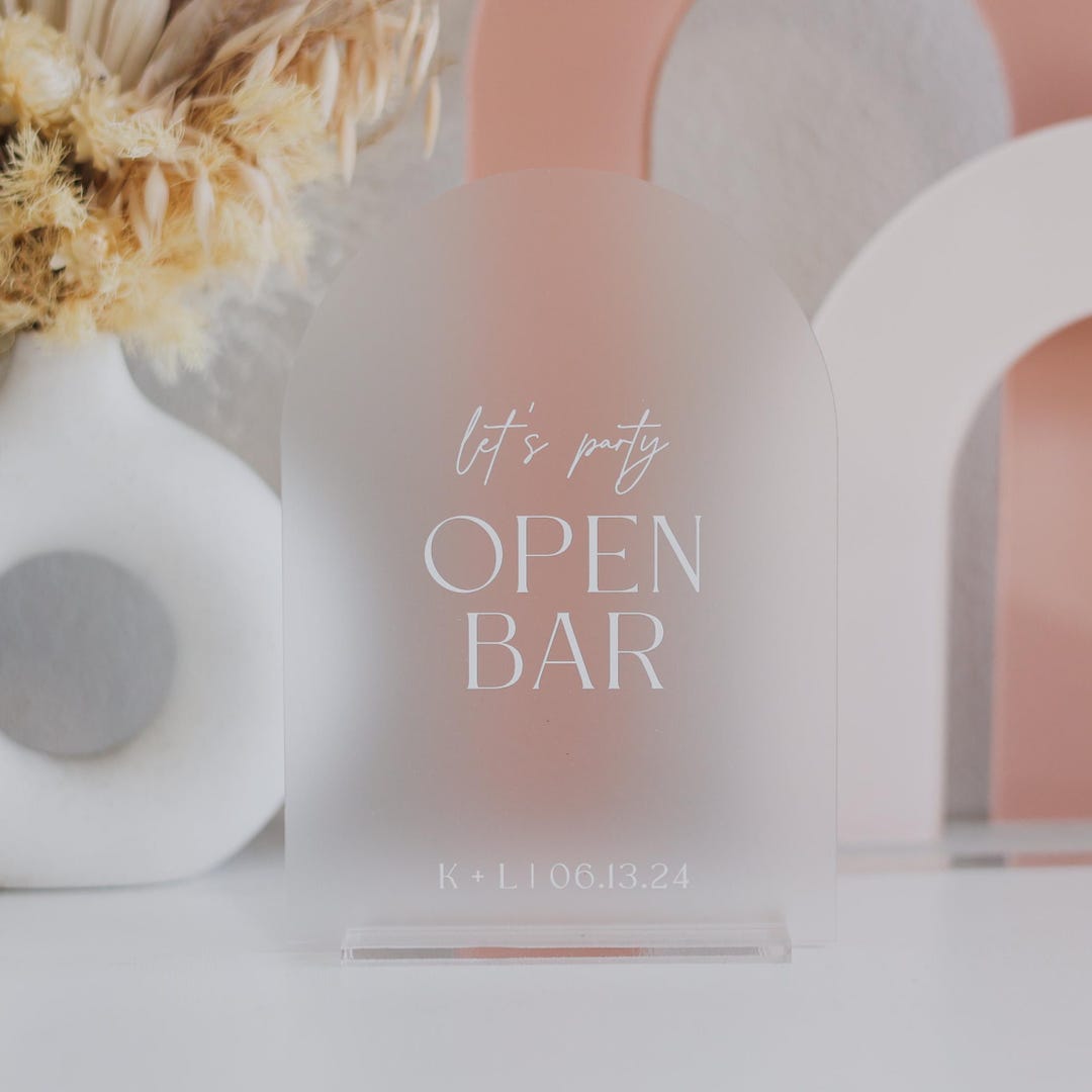 Open Bar Sign | Drinks Are on Us Sign | Custom Acrylic Bar Menu ...