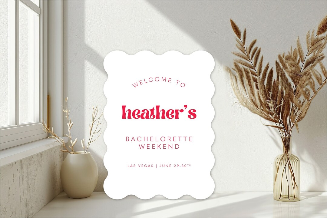 Wavy Acrylic Welcome Sign 24x18" - Acrylic Bridal Party Signage ...