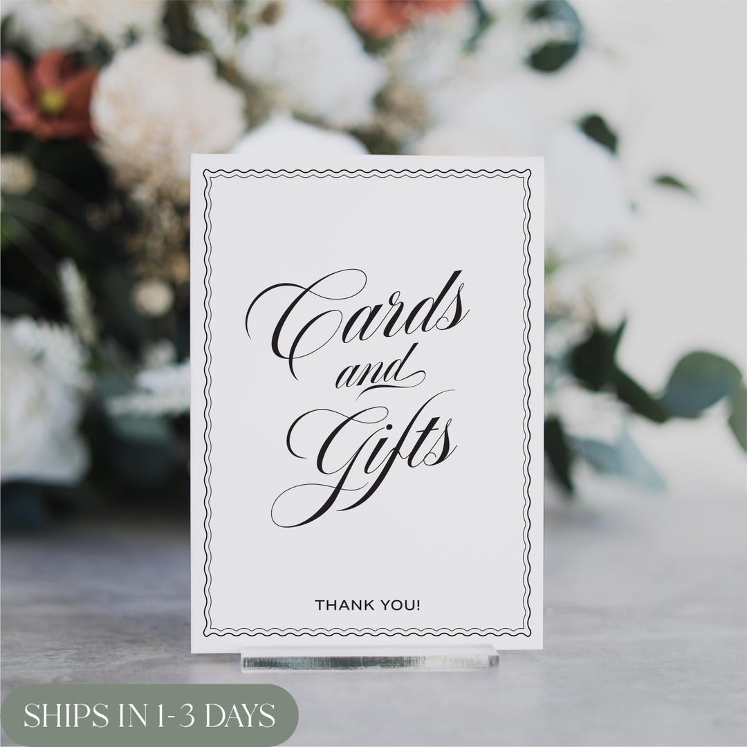 Cards & Gifts Table Sign | Gift and Cards Sign | Modern Script Acrylic ...