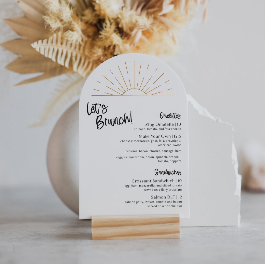 Brunch Menu Sign | Food Menu Sign for Restaurant | Restaurant Menu Sign ...