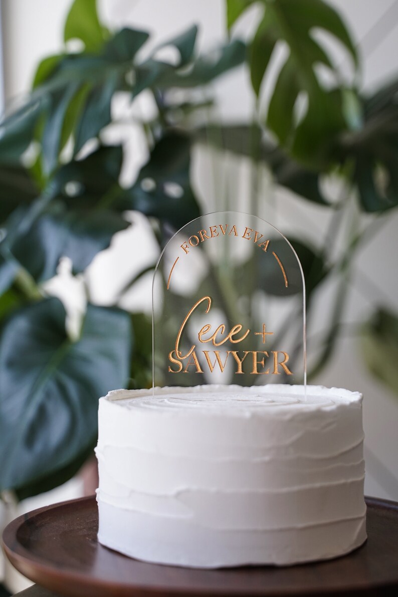 Custom Name Arch Acrylic Cake Topper Modern Arch Cake Topper - Etsy