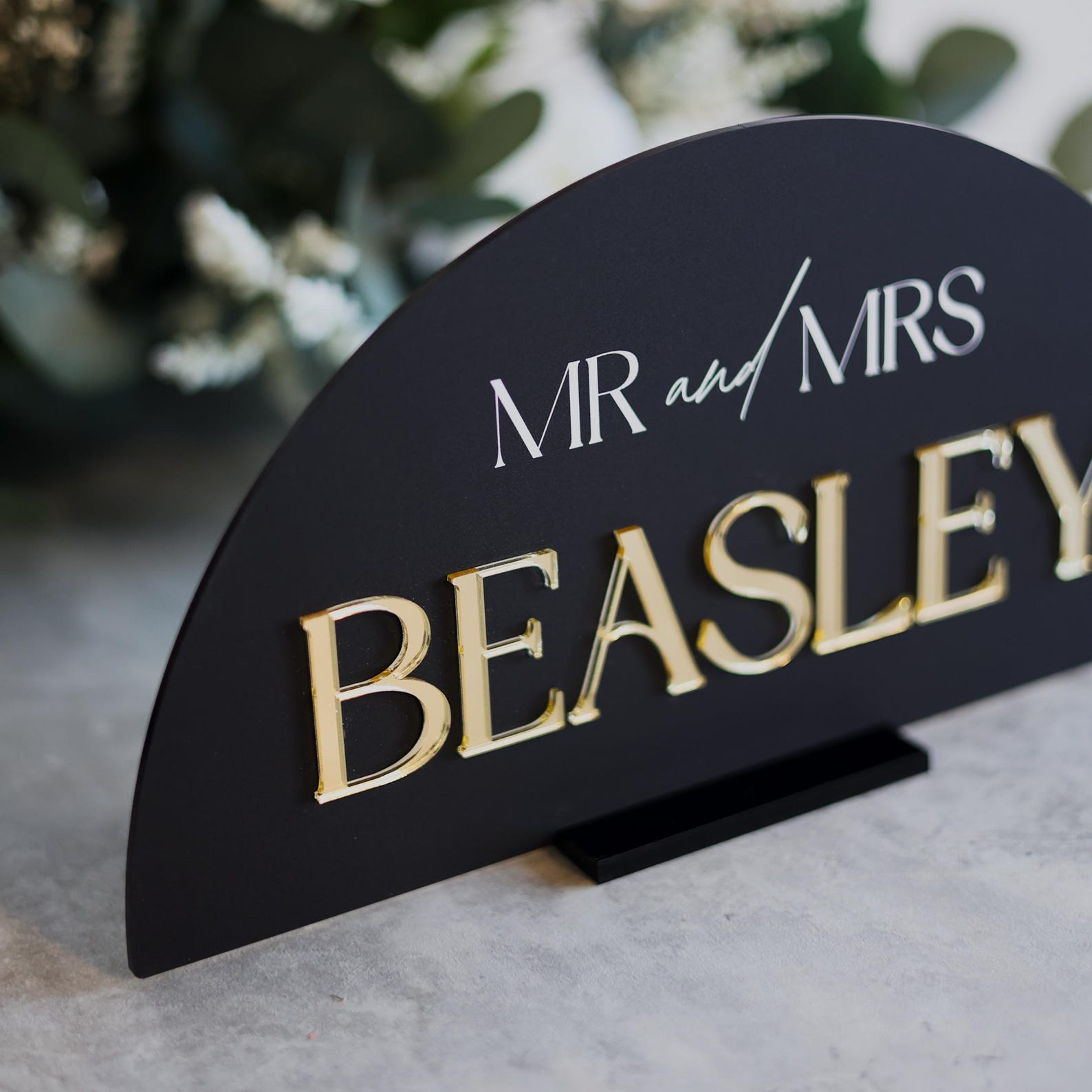 3D Arch Sweetheart Table Sign Acrylic - Mr Mrs Acrylic Sign for Head ...