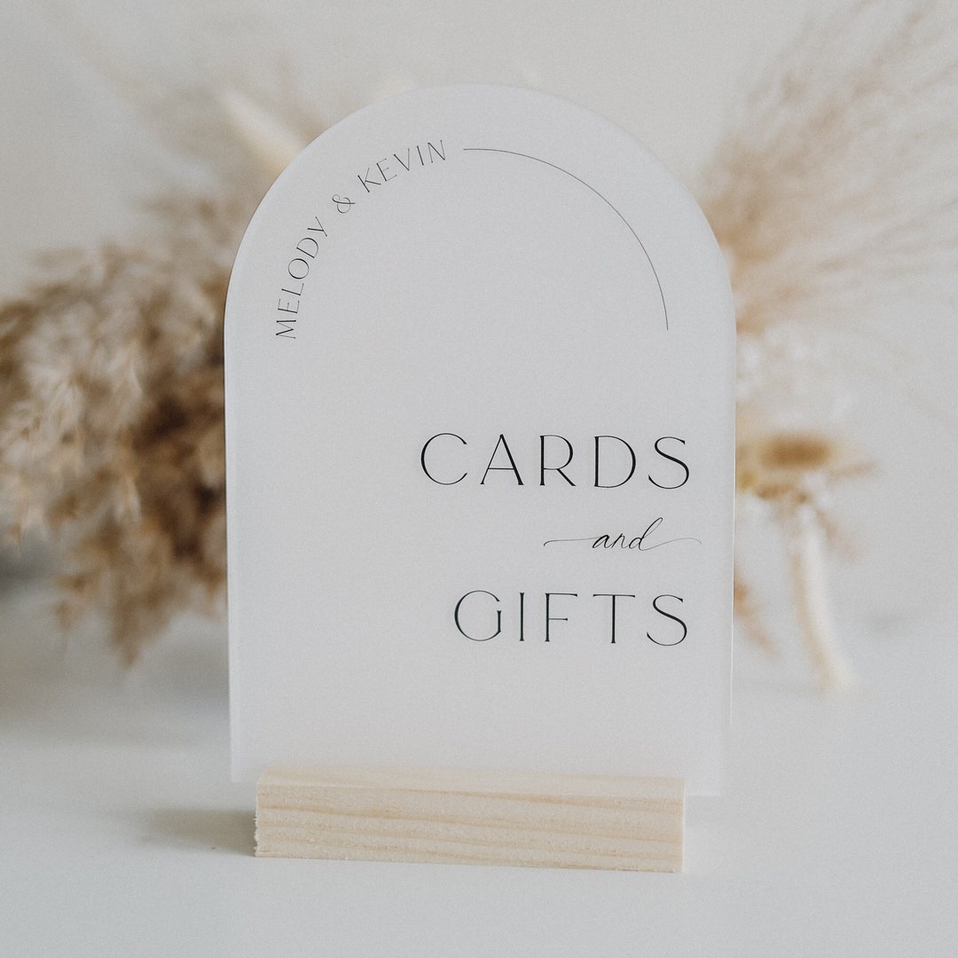 Cards & Gifts Arch Table Sign | Gift and Cards Sign | Modern Script ...