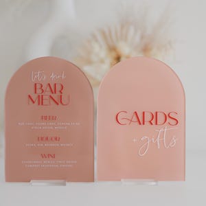 Pink Wedding Sign Set of 4 | Modern Acrylic Wedding Sign | Wedding Sign ...