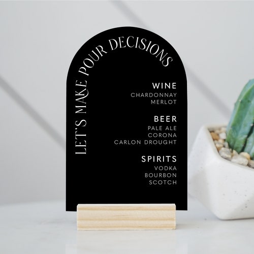 Let's Drink Bar Menu Sign Personalized Drinks Custom - Etsy