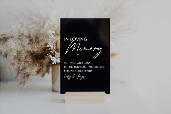 In Loving Memory Table Sign in Memory Wedding Sign Modern - Etsy