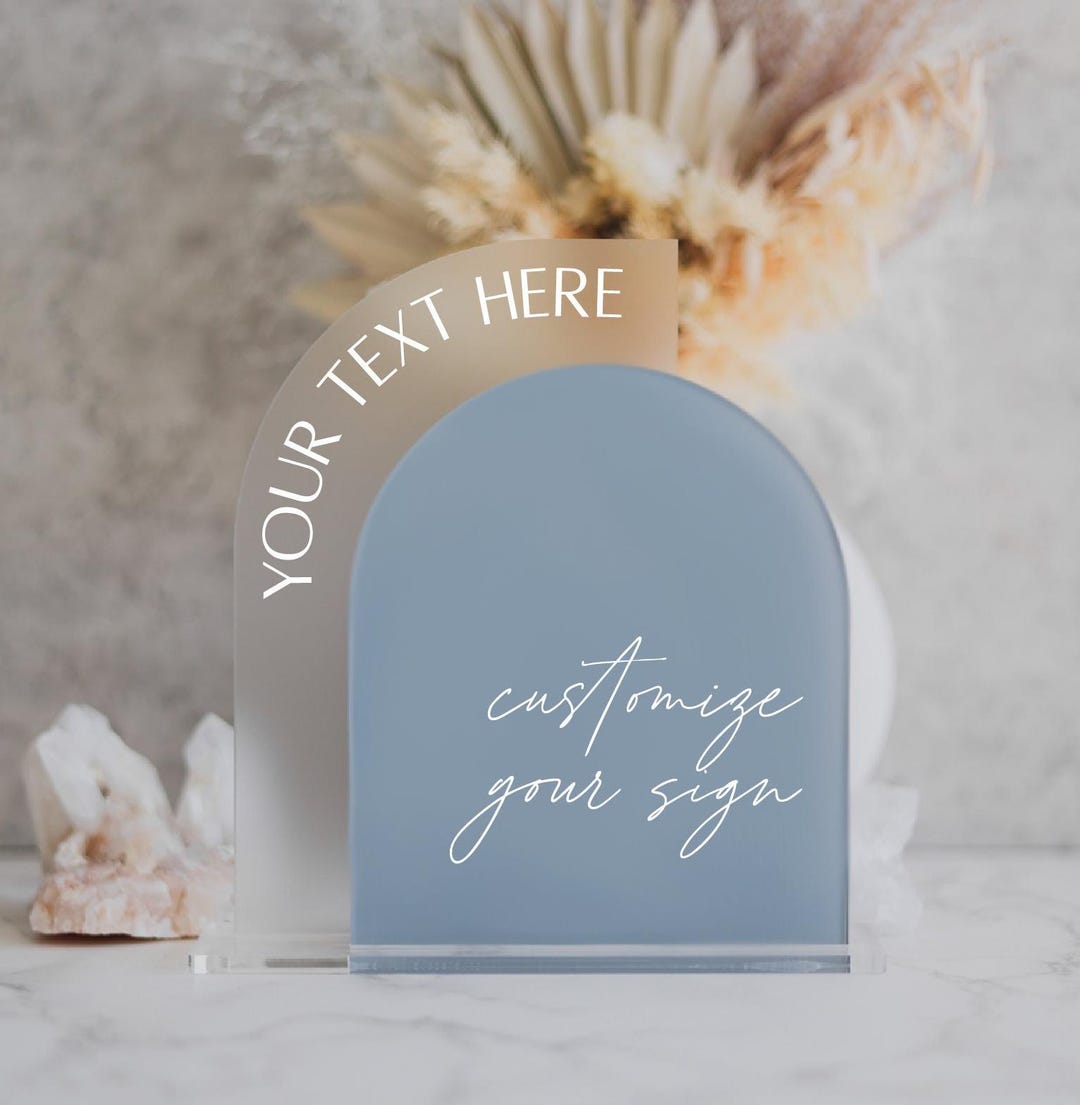 Double Arch Custom Text Acrylic Display Sign - Wedding Sign Social ...