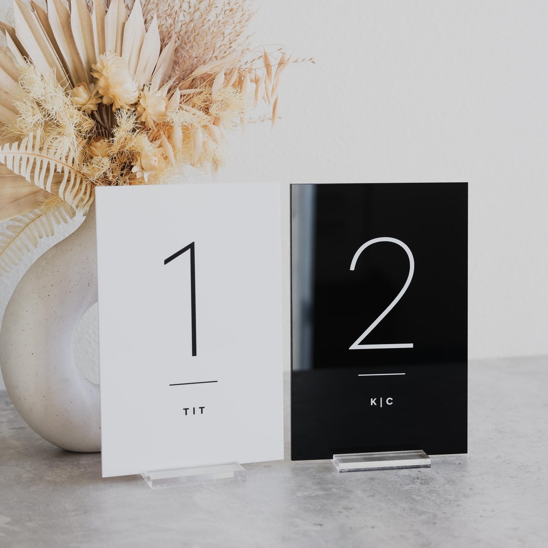 Luxe Acrylic Rectangle Table Numbers - Minimalist Wedding Table Numbers ...