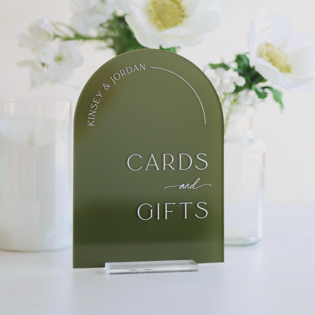 Cards & Gifts Arch Table Sign | Gift and Cards Sign | Modern Script ...