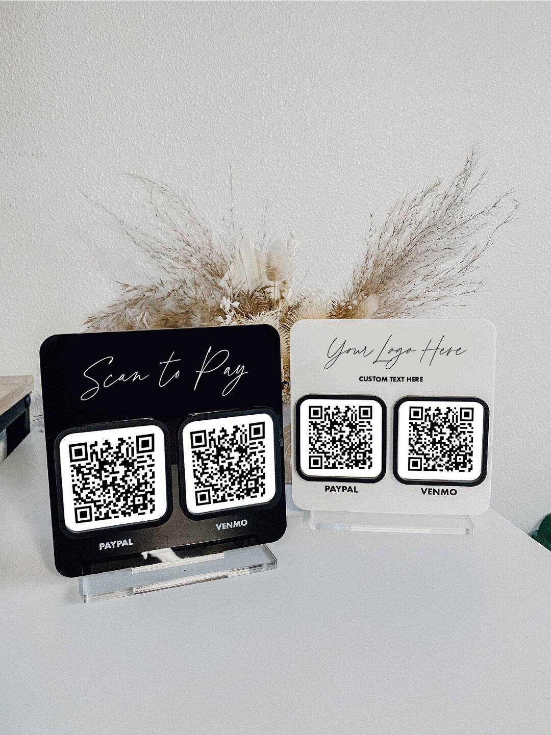 QR Code Sign With Base Christmas Gift Scan to Pay Sign - Etsy