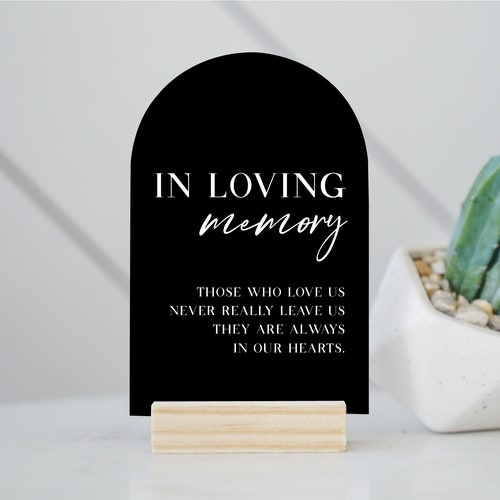 In Loving Memory Table Sign in Memory Wedding Sign Modern - Etsy