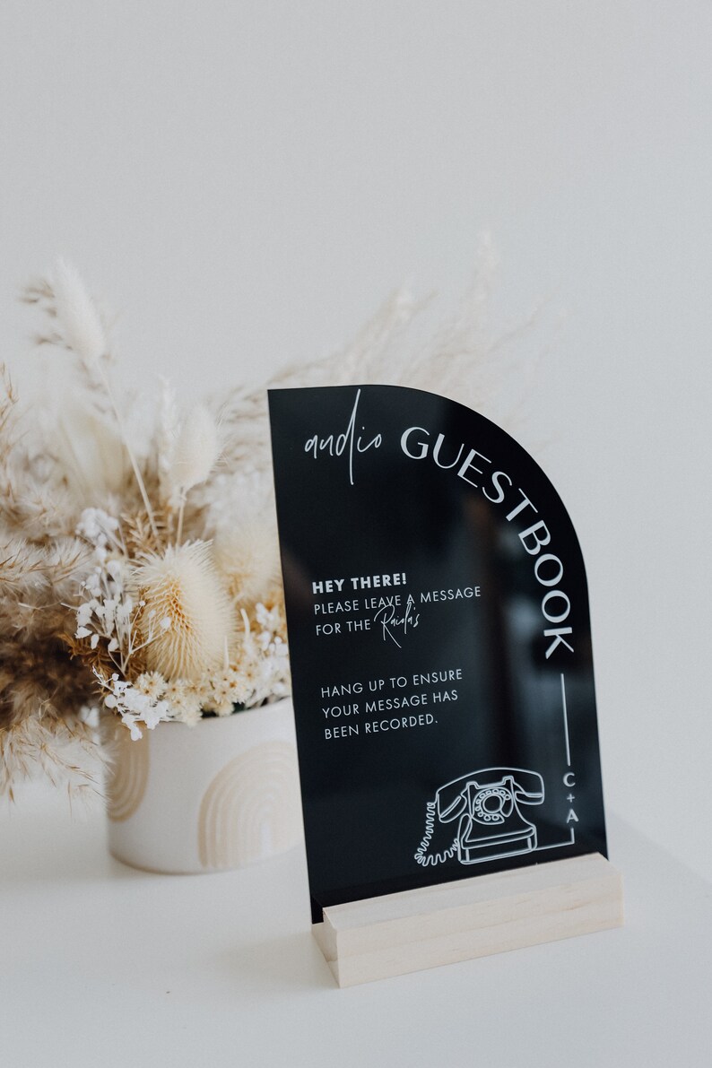 Audio Guestbook Sign With Initials Leave a Message Telephone - Etsy