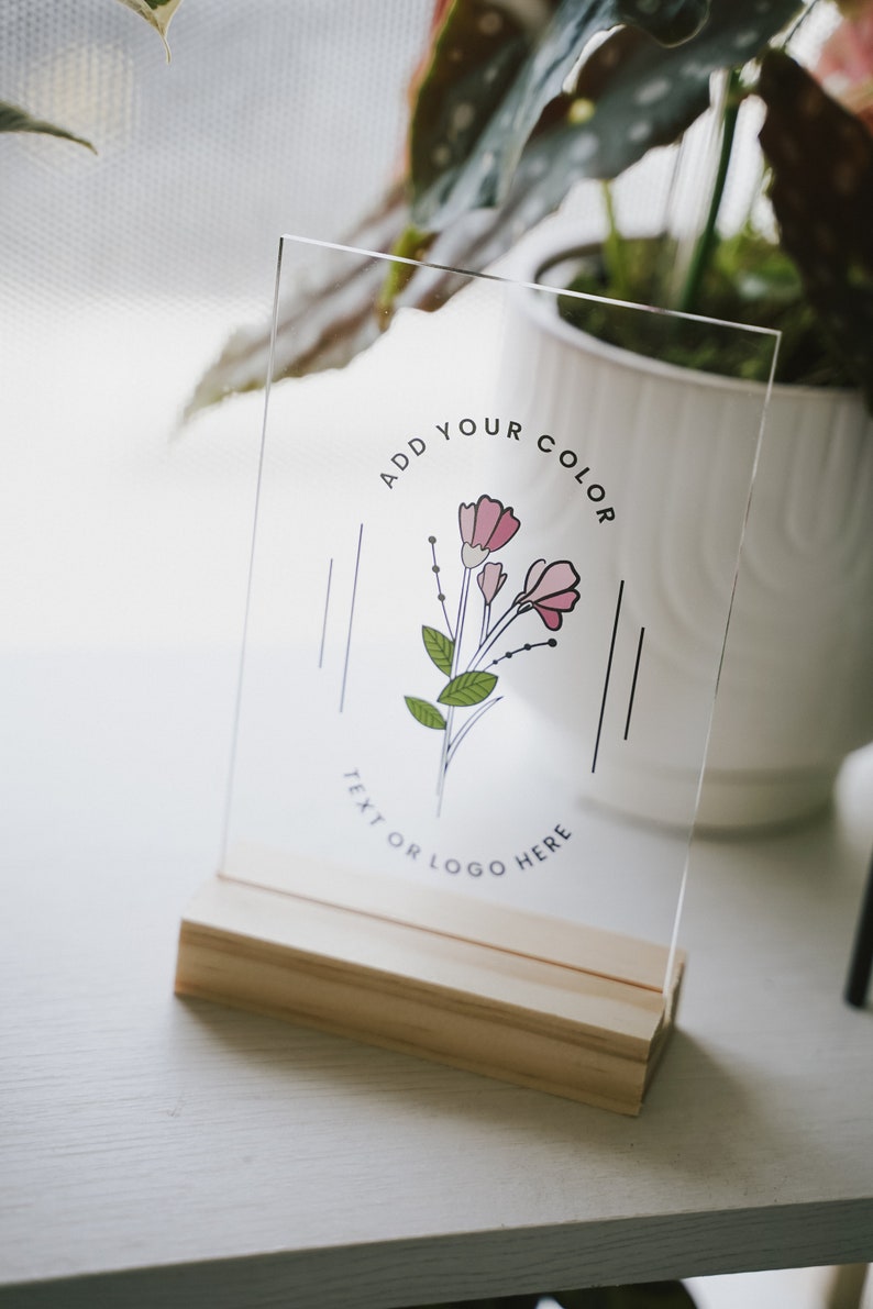 Custom Color Logo Acrylic Business Sign – Tabletop Display - Etsy