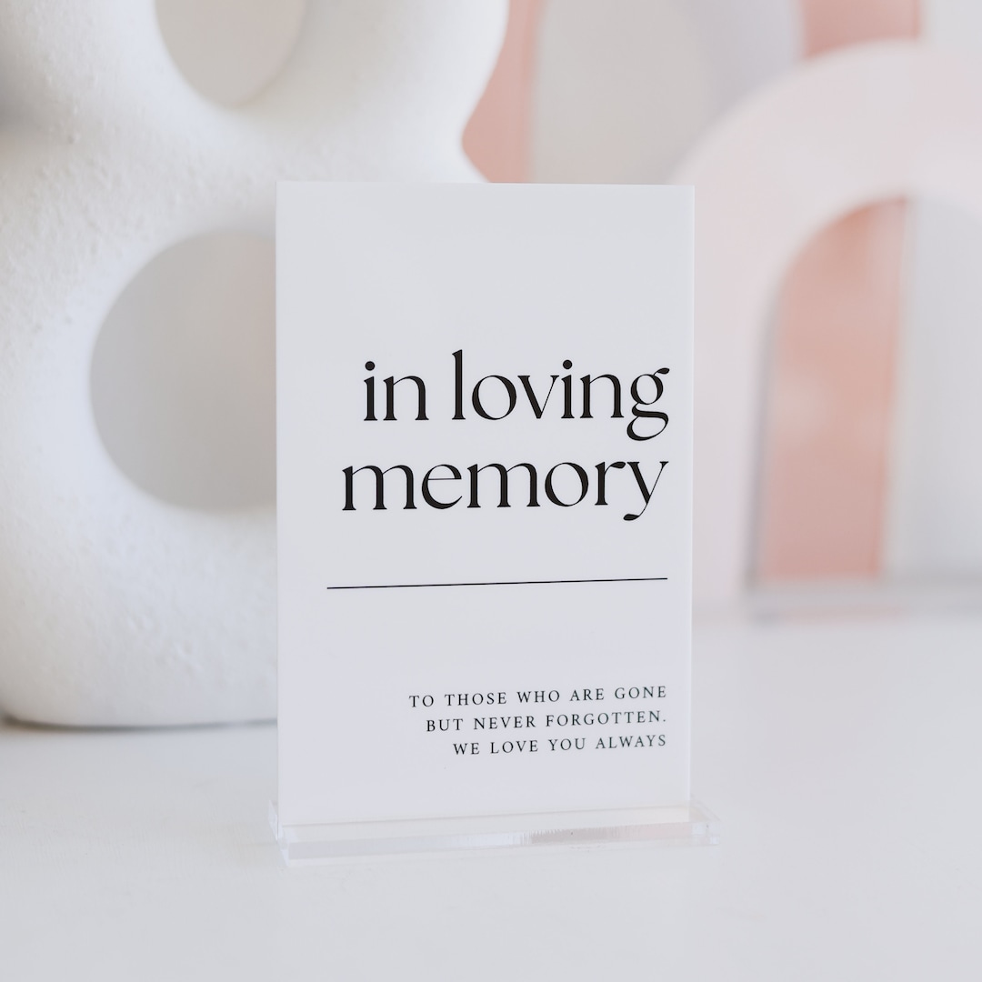 In Loving Memory Table Sign in Memory Wedding Sign Modern Script ...