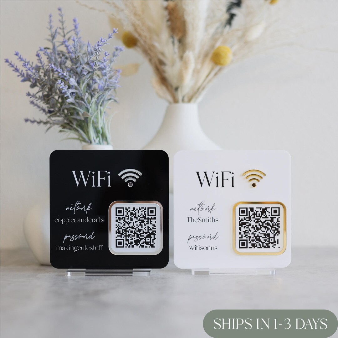 Wifi QR Code With Base Wifi Sign Scan for Wifi Custom 5x5 Wifi Sign for ...