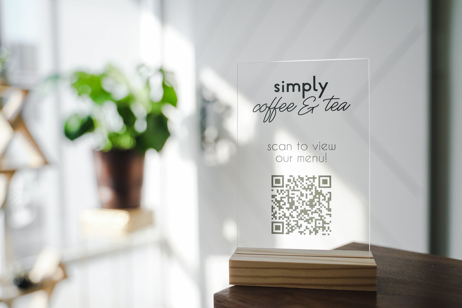 QR Code Acrylic Display Sign With Base Social Media Menu | Etsy Canada