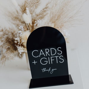 Cards & Gifts Arch Table Sign Gift and Cards Sign Modern Script Acrylic ...
