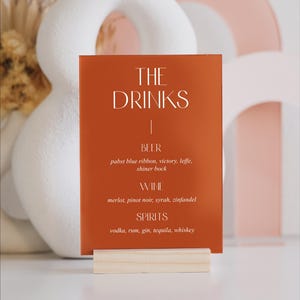 Drink Menu Sign | Minimalist Acrylic Menu Arch Sign | Wedding Menu ...