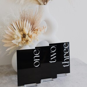 Luxe Acrylic Rectangle Table Numbers - Minimalist Wedding Table Numbers ...