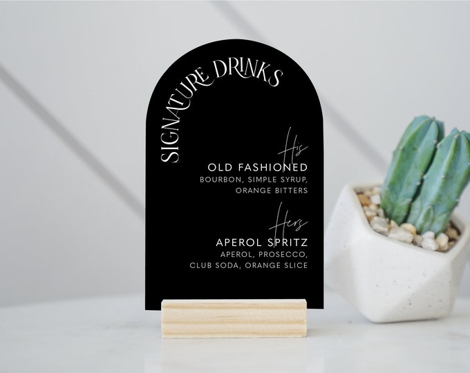 Let's Drink Bar Menu Sign Personalized Drinks Custom - Etsy