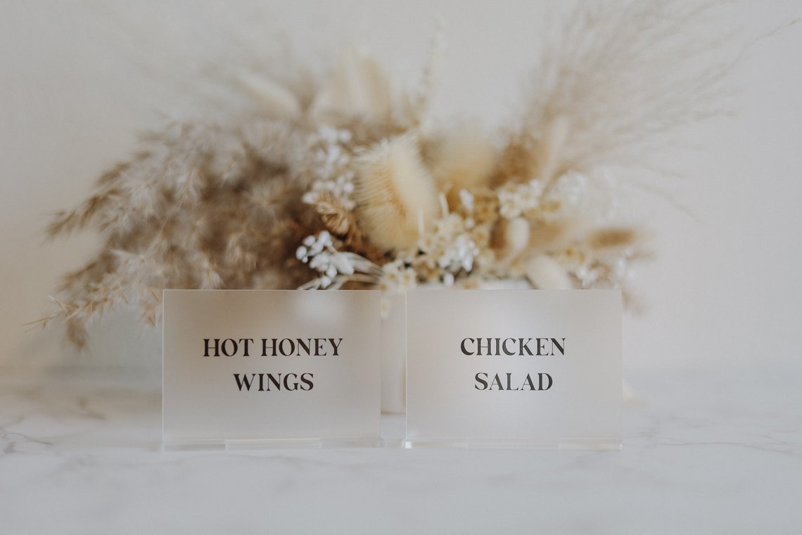 Acrylic Food Signs Wedding Food Signs Buffet Food Tag - Etsy