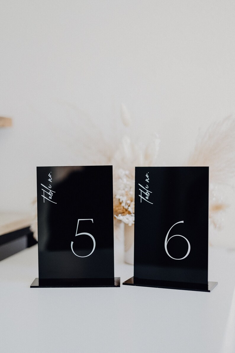 Luxe Acrylic Rectangle Table Numbers Wedding Table Numbers - Etsy