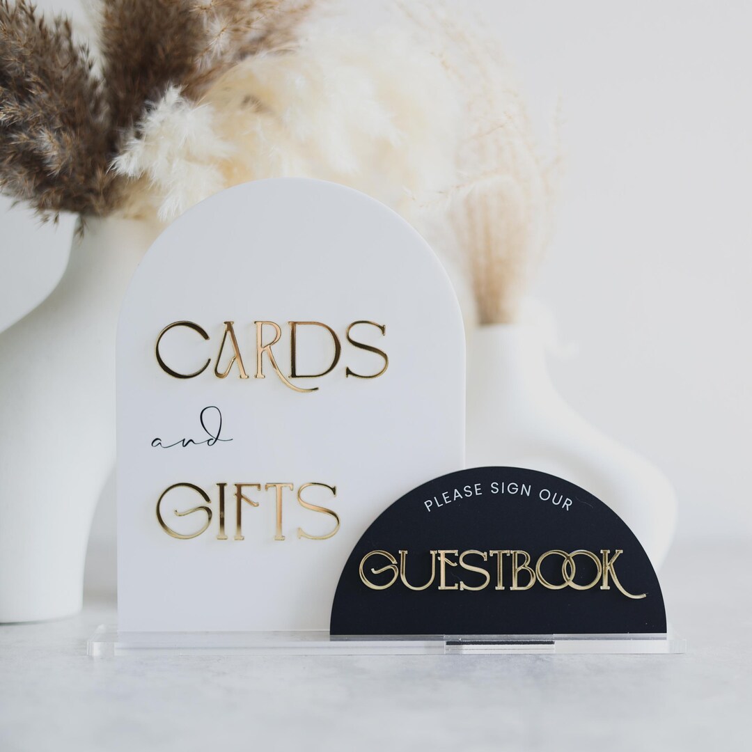 Cards & Gifts Arch Table Sign | Gift and Cards Sign | Modern Script ...