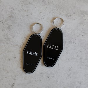 Motel Keychain Place Cards Acrylic - Retro Acrylic Place Cards - Hotel ...