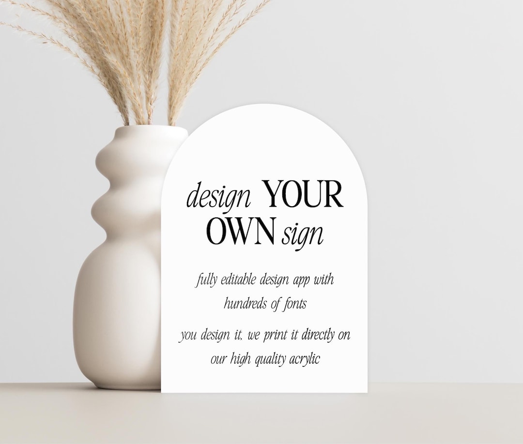 Custom Arch Acrylic Sign - Personalized Small Acrylic Business Signs ...