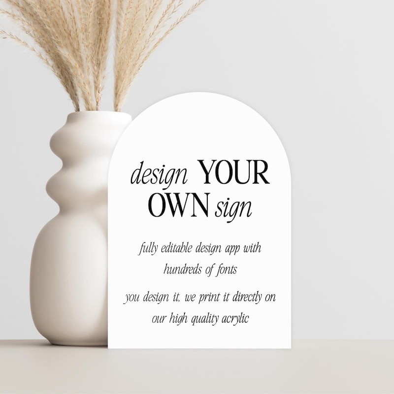 Arch Acrylic Desk Sign - Etsy